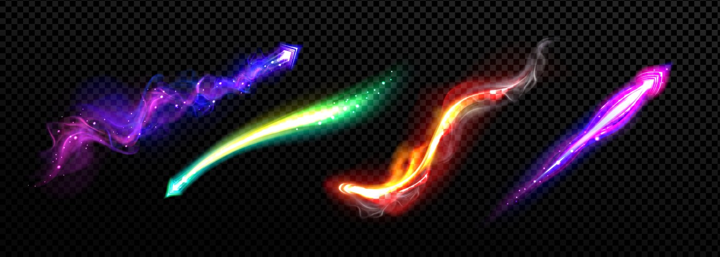 Futuristic weapon light trails Royalty Free Vector Image