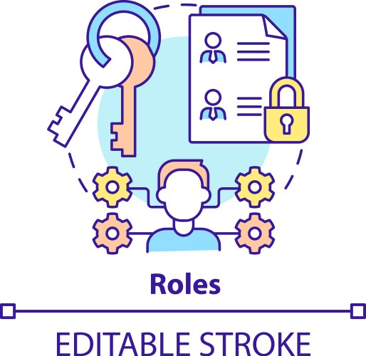 Responsibility line concept simple icon Royalty Free Vector