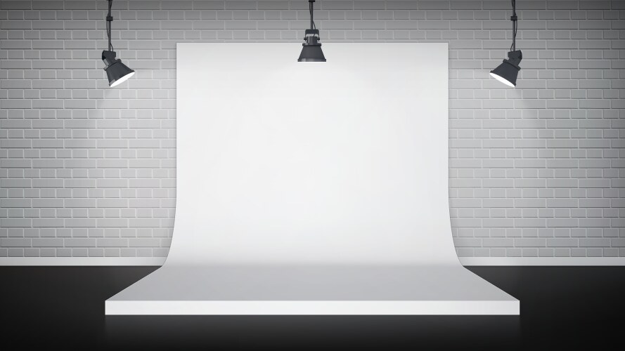 Photography studio photo backdrop and spotlight Vector Image
