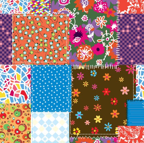 Crocodile patchwork pattern Royalty Free Vector Image