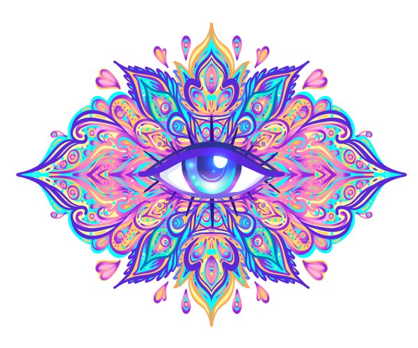Sacred geometry symbol with all seeing eye over Vector Image
