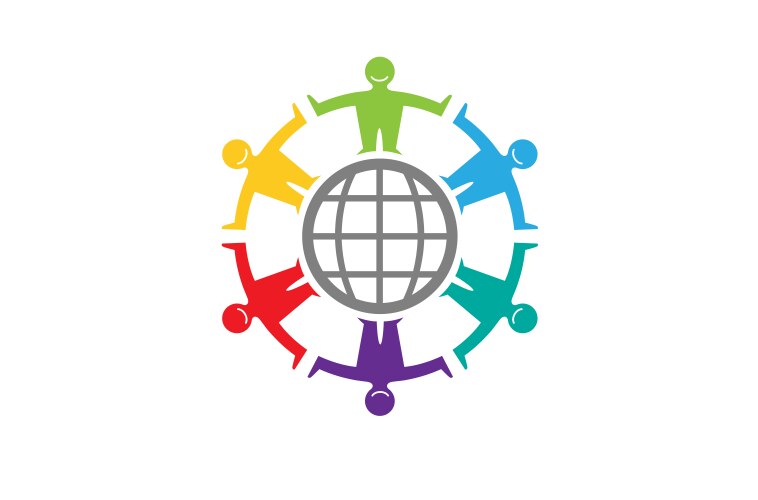 Colorful people group team logo Royalty Free Vector Image