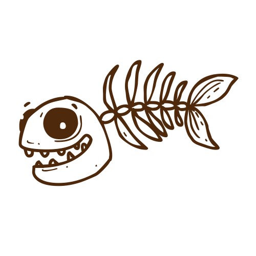 Fish bone cartoon Vector Images & Graphics for Commercial Use | VectorStock