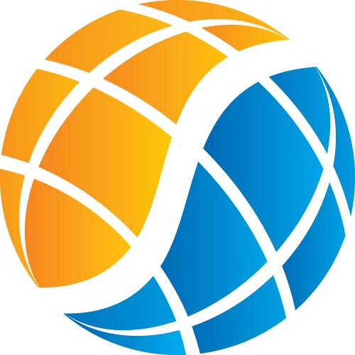 Globe sphere digital technology gold logo Vector Image