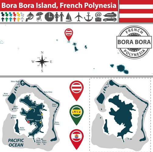 Road map of big island hawaii Royalty Free Vector Image