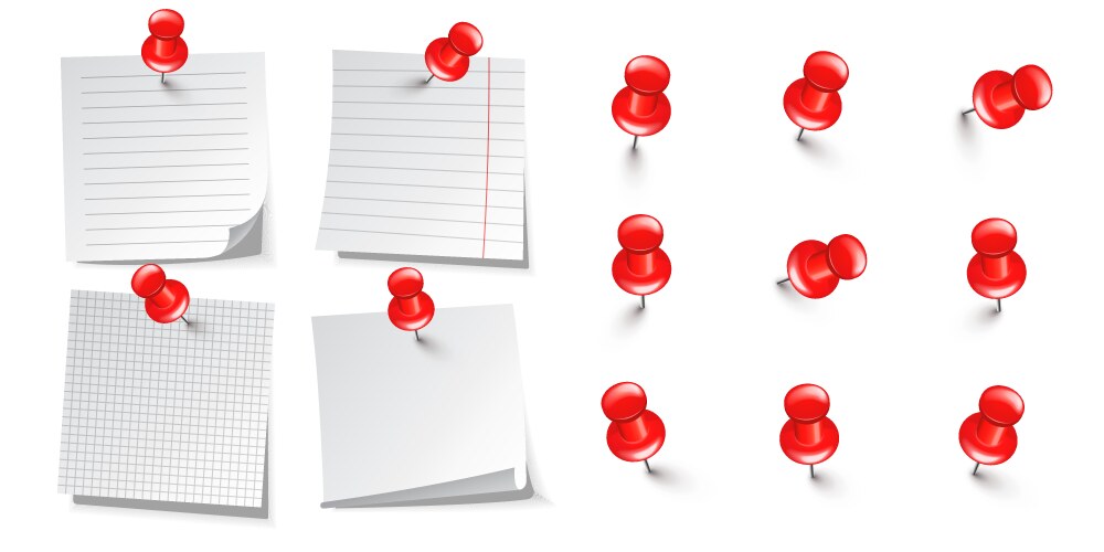 Realistic blank sticky notes isolated on white Vector Image