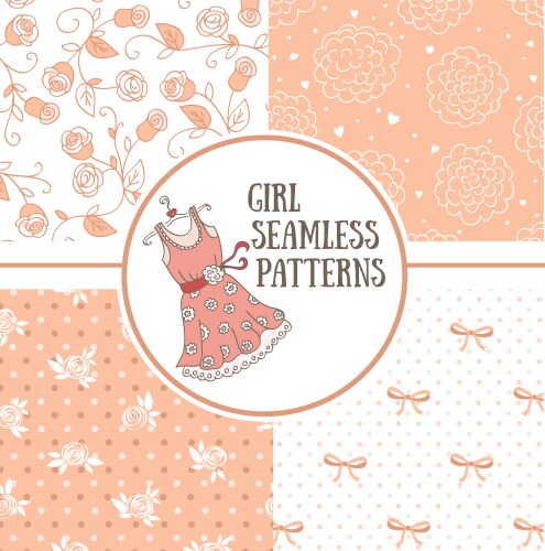 Colorful set featuring happy girls relaxing Vector Image