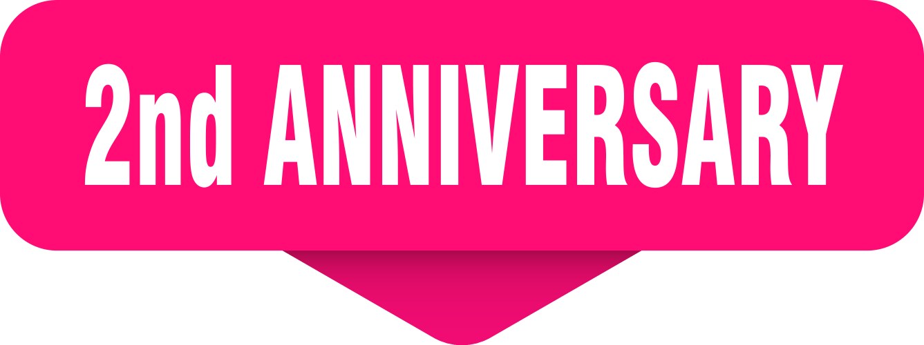 2nd anniversary sticker sign Royalty Free Vector Image
