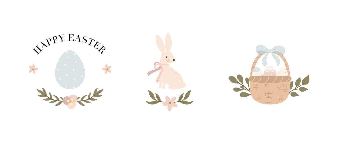 Easter clipart set Royalty Free Vector Image - VectorStock