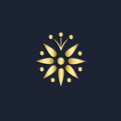 Gold emblem flower Royalty Free Vector Image - VectorStock
