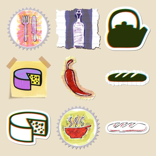 Food emblems Royalty Free Vector Image - VectorStock