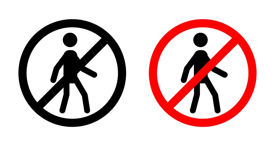 No entry sign icon set restriction of access with Vector Image