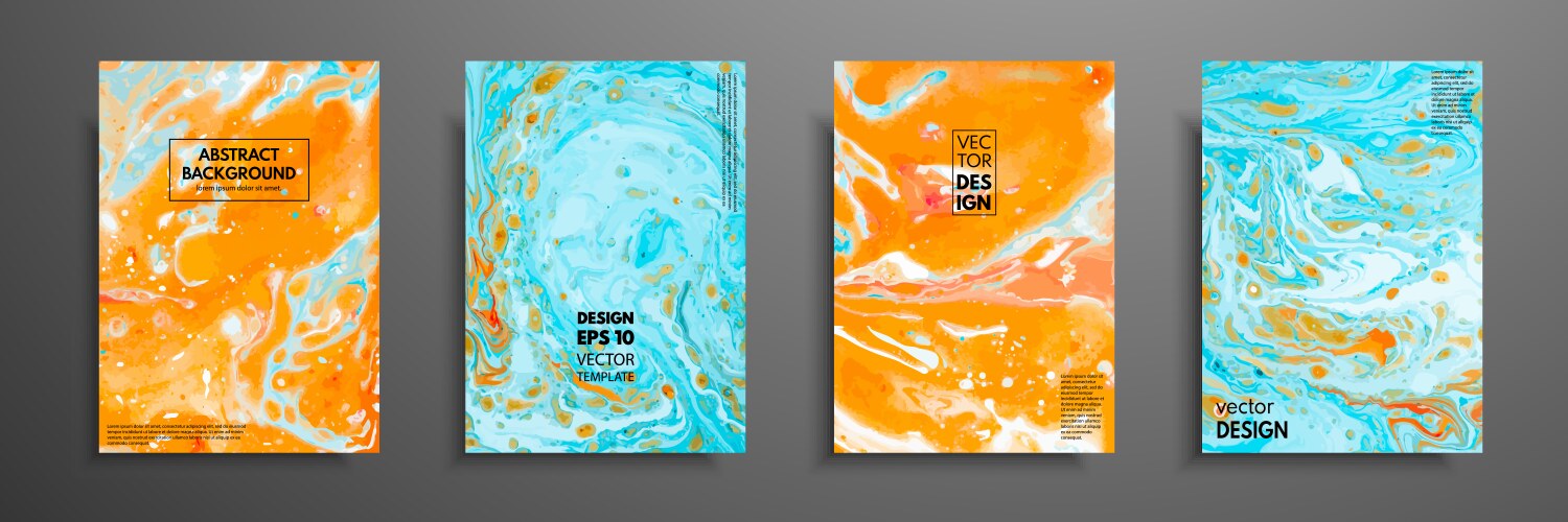 Colorful covers design set with textures closeup Vector Image