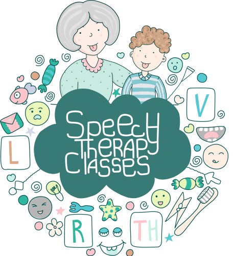 Concept speech therapy logo school Royalty Free Vector Image