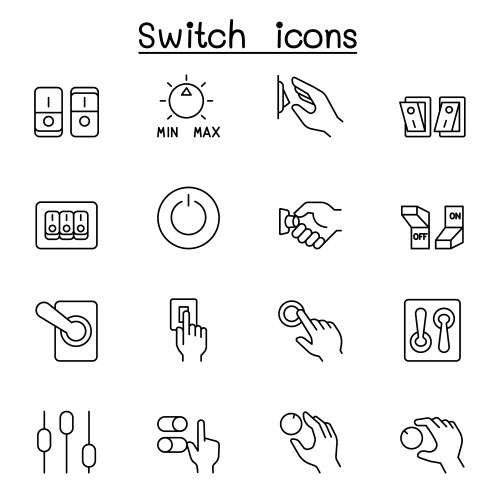 Switch icon set graphic design Royalty Free Vector Image
