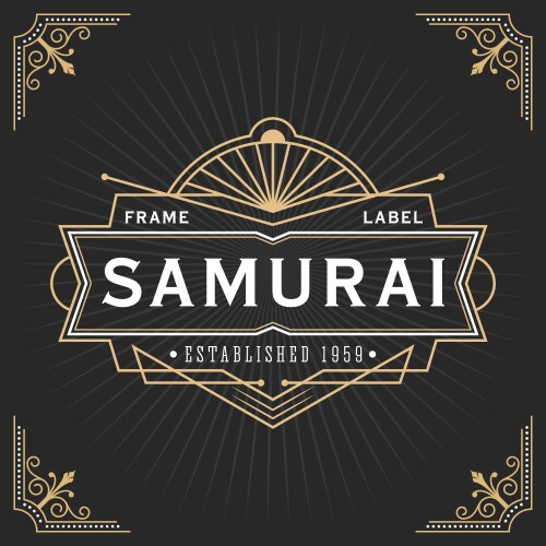 Vintage line frame design for labels Royalty Free Vector