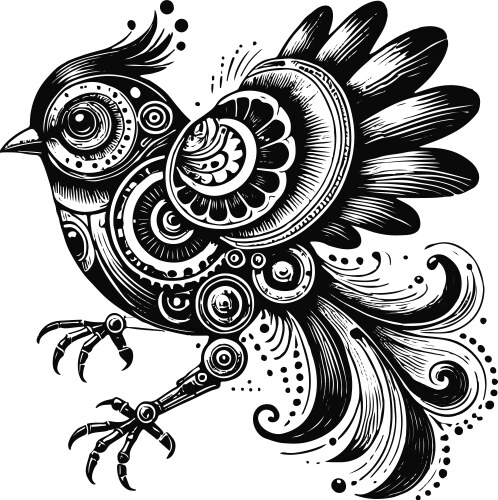 Bionic bird Royalty Free Vector Image - VectorStock