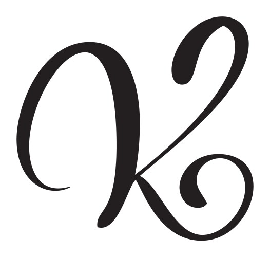 Hand drawn calligraphy letter capital k Royalty Free Vector