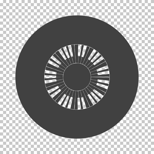 Round piano keyboard frame Royalty Free Vector Image