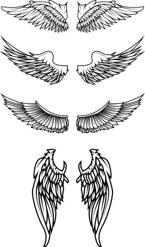 Heraldic wings set Royalty Free Vector Image - VectorStock
