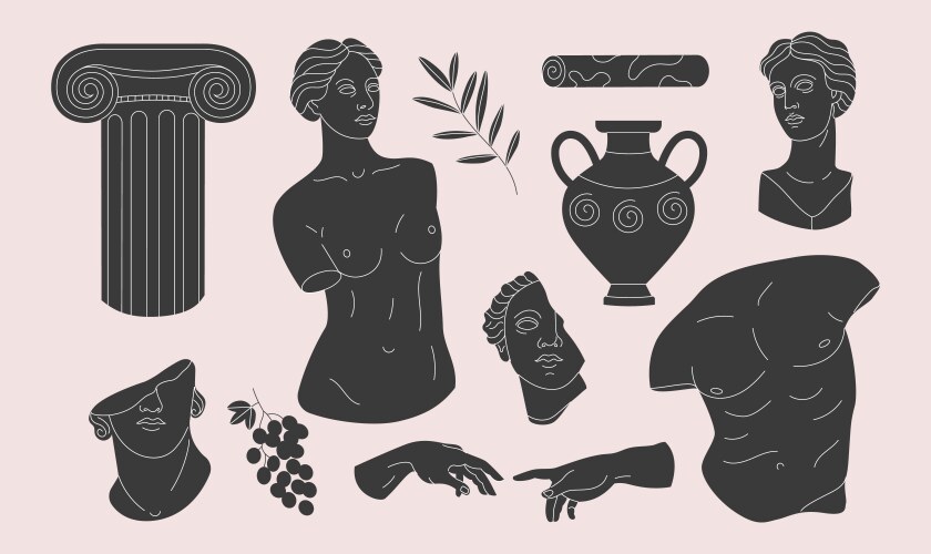 Statue Outline Greek Vector Images (over 1,100)