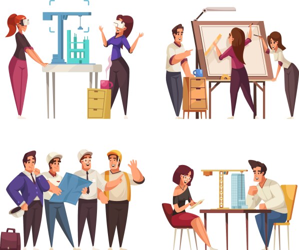 Architect cartoon character Royalty Free Vector Image