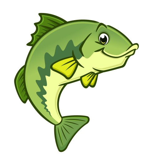 Cartoon funny bass fish collection Royalty Free Vector Image