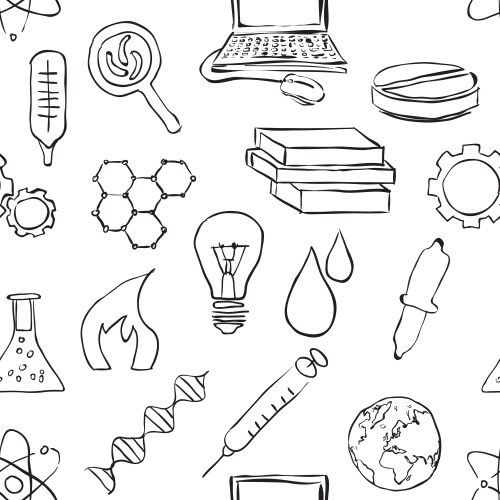 Science sketch icons Royalty Free Vector Image