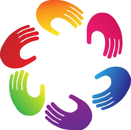 Teamwork swirl rainbow Royalty Free Vector Image