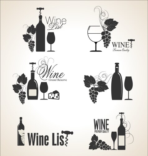 Elegant wine labels Royalty Free Vector Image - VectorStock