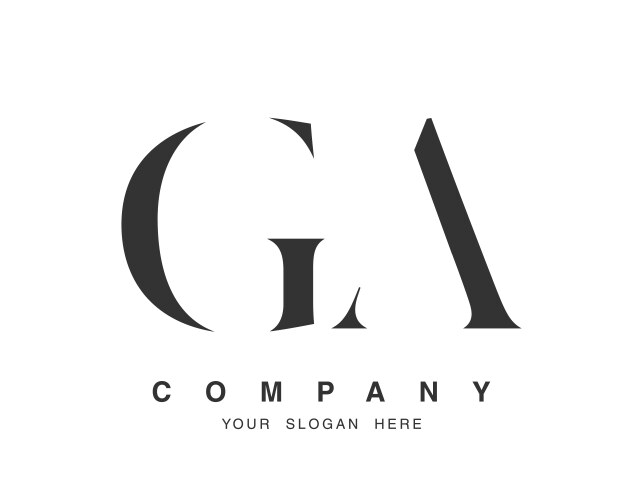 Go logo design initial letter g and o serif font Vector Image