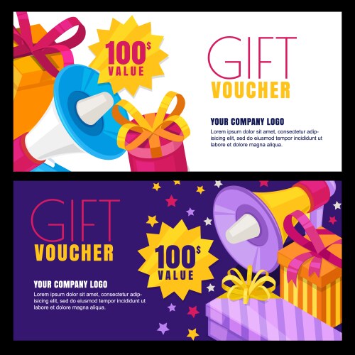 Gift voucher card set Royalty Free Vector Image