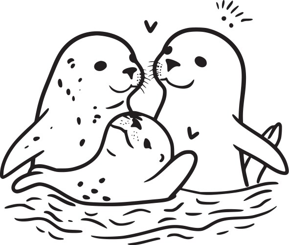 Line art cute animal Royalty Free Vector Image