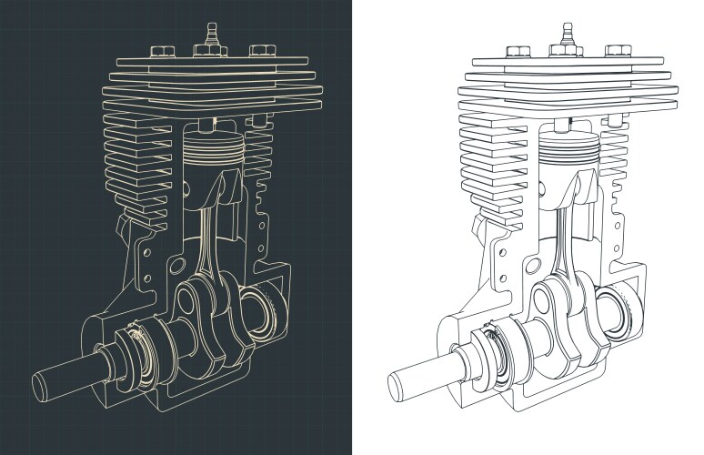 Blueprints mechanical engineering drawings Vector Image