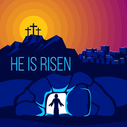 Easter jesus christ is risen Royalty Free Vector Image