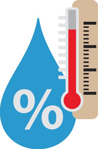Relative humidity sign cutout silhouette icon Vector Image