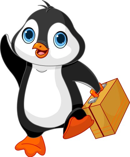 Cute cheerful penguin with a funny smile Vector Image