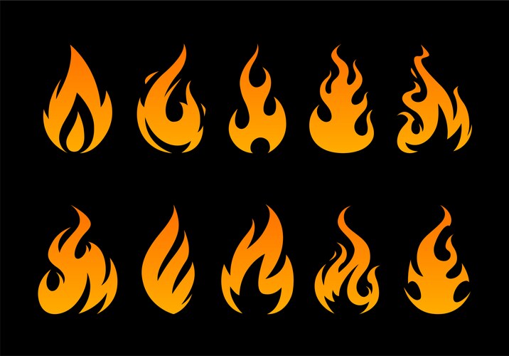 Graphic flames isolated Royalty Free Vector Image