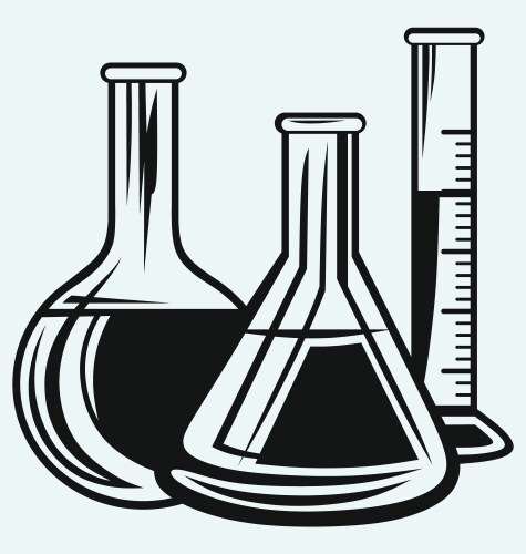 Realistic set of laboratory glassware Royalty Free Vector