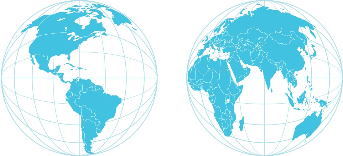 Earth map scheme isolated on white collection Vector Image