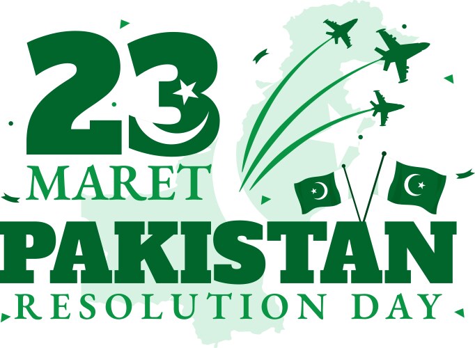 Happy pakistan resolution day on 23 march Vector Image