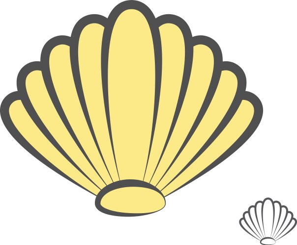 Cute bright pink cartoon seashell icon colorful Vector Image