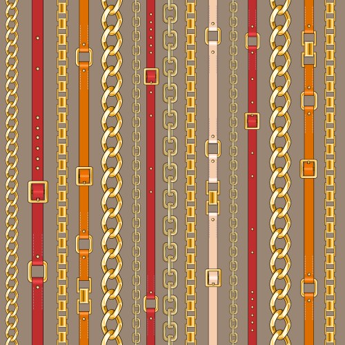 Chains and belts on white Royalty Free Vector Image