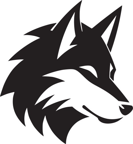 Wolf - black and white isolated icon Royalty Free Vector