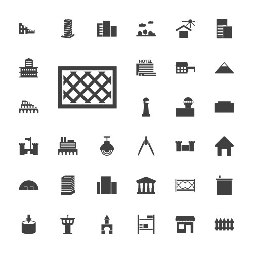 100 architecture icons – Free Vector | VectorStock