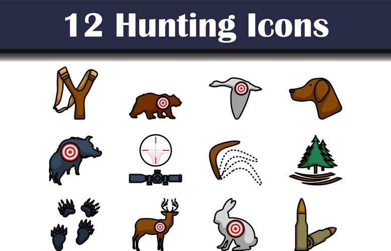 Hunting icon set Royalty Free Vector Image - VectorStock