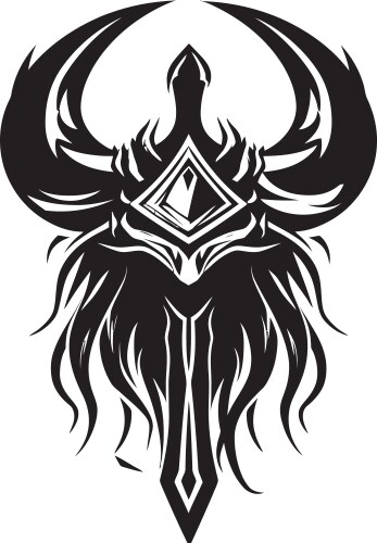 Crusaders cleaver axe emblem graphics minotaur Vector Image
