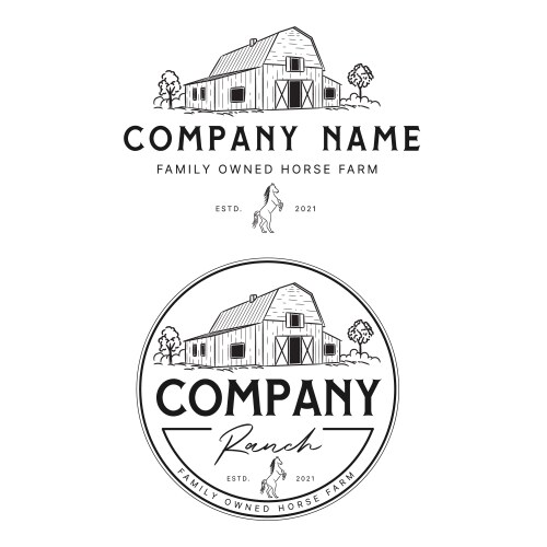 Rustic vintage farm logo design Royalty Free Vector Image