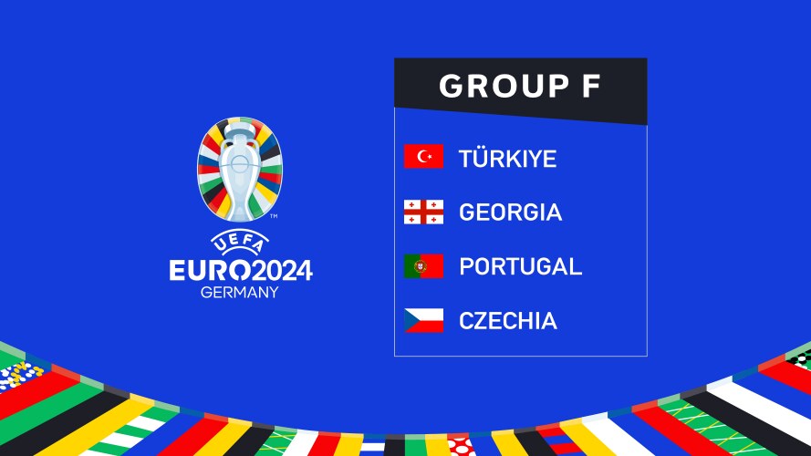 Euro 2024 germany group f flags ribbon design Vector Image