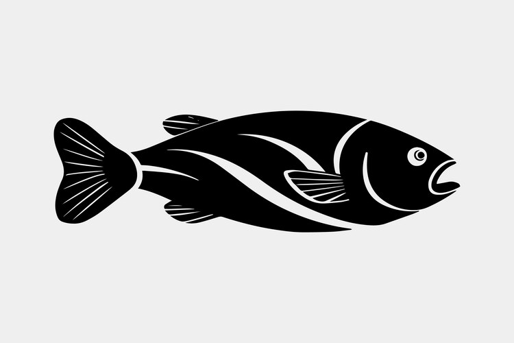 Fish silhouette Royalty Free Vector Image - VectorStock